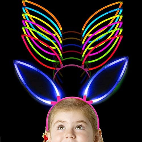 Amazon.com: M Joy Decor LED Rabbit Ears Headband, 10 Pcs Light Up Bunny ...