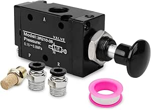 Innfeeltech 1 Pcs Air Hand Lever Operated Valve 3 Way 2 Position 1/4" BSP Pneumatic Solenoid ...