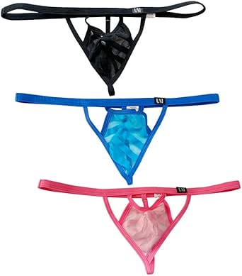 Golirsteca Men's Mesh See Through Thongs Underwear T-Back G-String ...