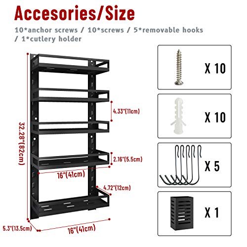 Snapklik.com : Spice Rack Wall Mount (2 Parts) Adbiu Kitchen Hanging ...