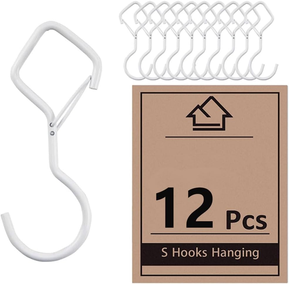 Amazon.com: Keoferlo S Hooks Anti Drop Diamond Hooks 12 Pack White ...