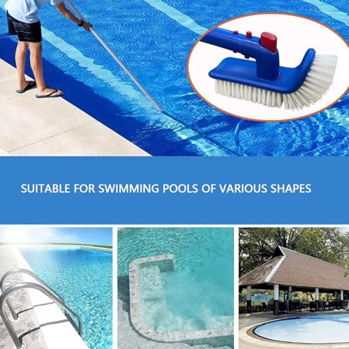 Depisuta Pool Brush Head, Corner and Step Pool Round Brush with 180 ...