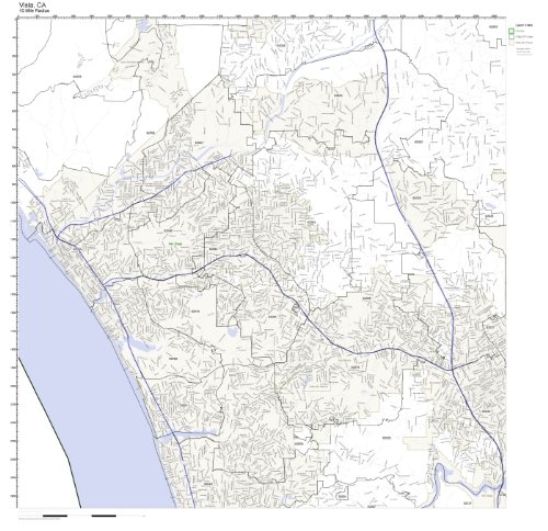 Vista, CA ZIP Code Map Not Laminated: Amazon.com: Office Products