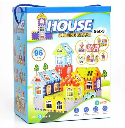 EKTA House Building Blocks with Windows Set-3 Building Blocks for Kids ...