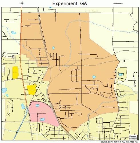 Amazon.com: Large Street & Road Map of Experiment, Georgia GA - Printed ...