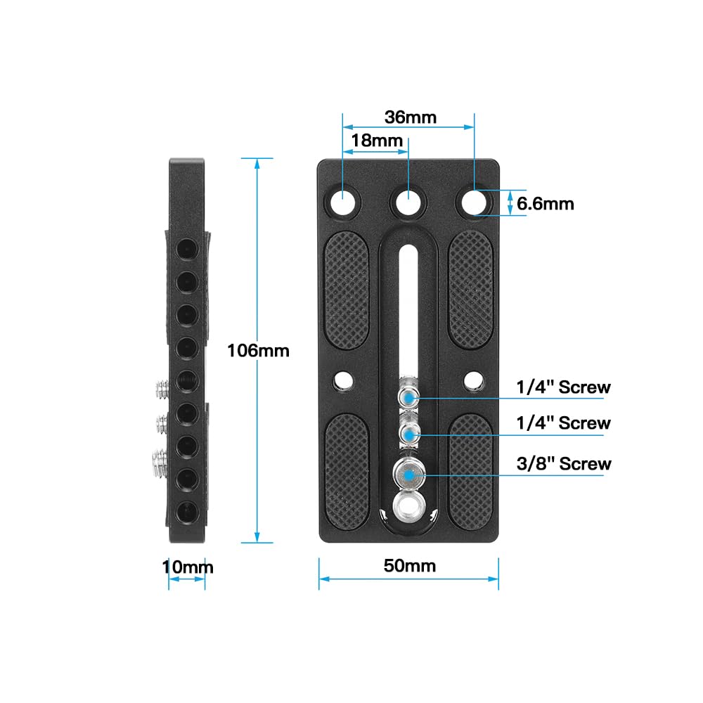 SZRIG Camera Base Plate with 1/4″-20 & 3/8″-16 Screw Thread(2 Pieces ...