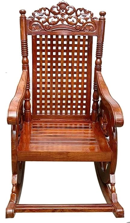 Indian Art Effects Antique Look Resting Traditional Rocking Chair Wood ...