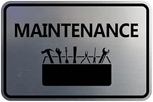 Amazon.com : Classic Framed Maintenance Sign (Brushed Silver) - Large ...