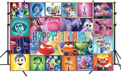 Amazon.com : Inside Out Backdrop,Inside Out Birthday Party Banner ...