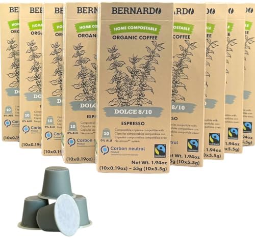 Amazon.com: Bernardo DOLCE Espresso Biodegradable Capsules Compatible ...