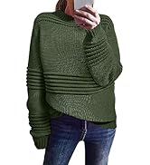 KIRUNDO Women's 2024 Fall Winter Oversized Long Sleeve Striped Sweater ...