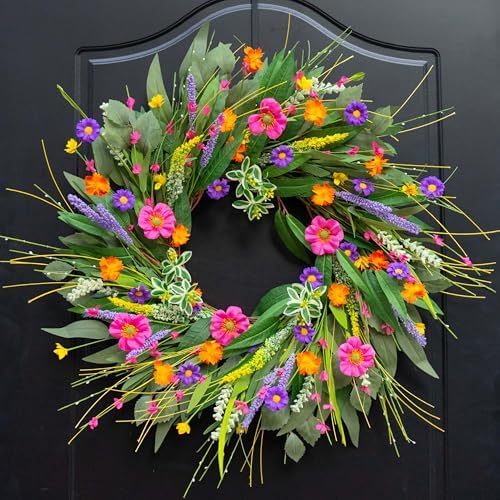 Amazon.com: Spring Wreaths for Front Door 24 Inch Spring Wreath with ...