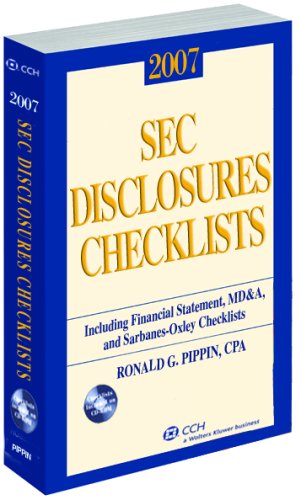 SEC Disclosures Checklists (2007): Ronald G. Pippin: 9780808090878 ...