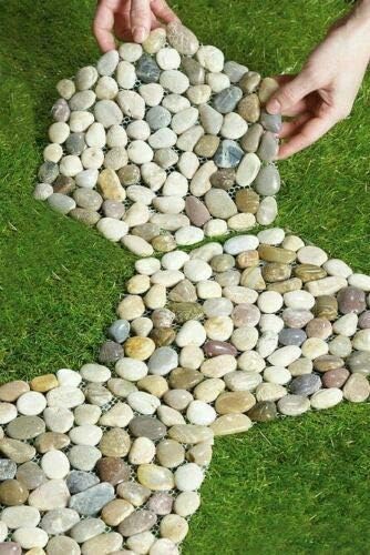 Set of 3 Pebble Stepping Stones BEAUTIFUL COLORFUL GARDEN HOME ...