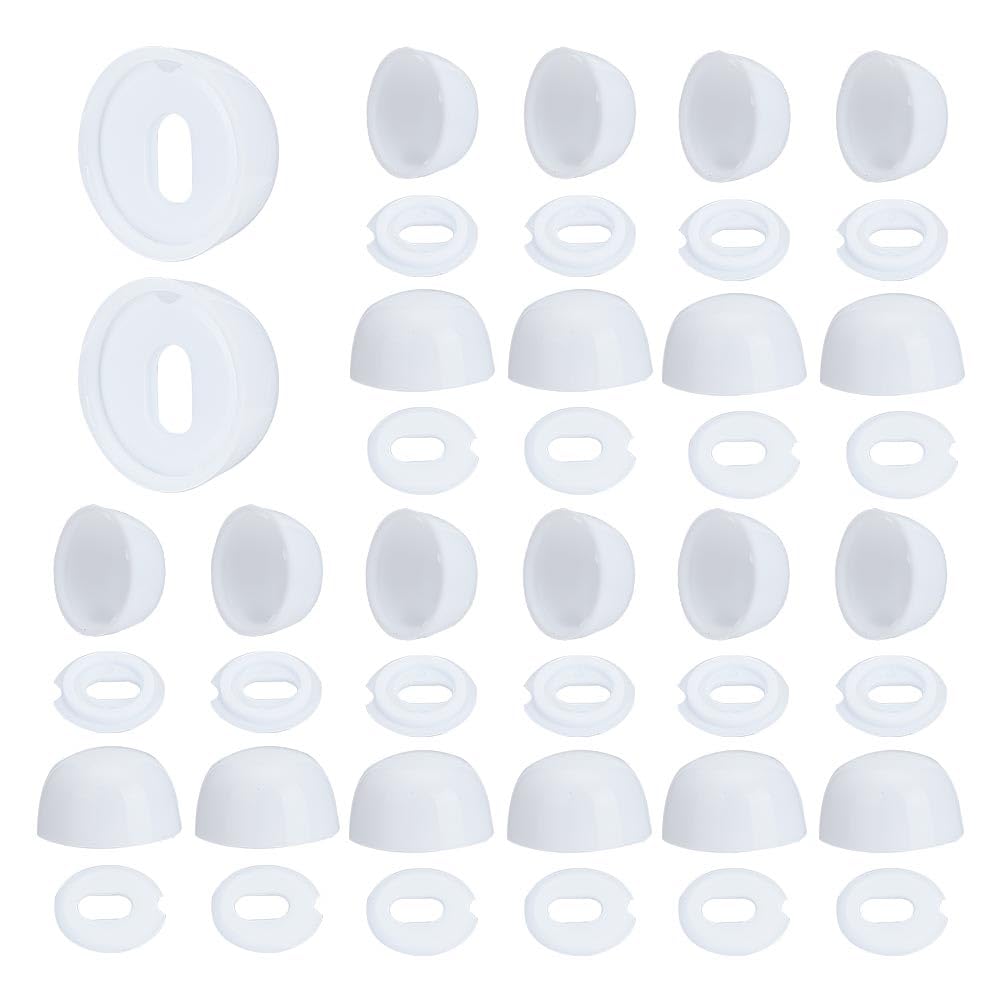 AHANDMAKER 32 Sets Universal Toilet Bolt Covers Plastic Round Push On ...
