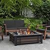 Amazon.com : Real Flame Hamilton 44" Rectangle Steel Patio Wood Burning ...