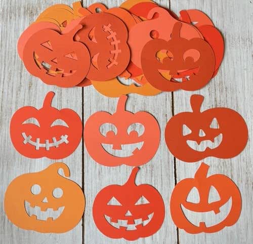 Amazon.com: Orange Jack-O-Lantern pumpkin Cutouts - Thanksgiving ...