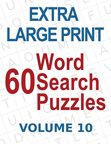 60 Extra Large Print Word Search Puzzles: Big Font Find a Word for ...