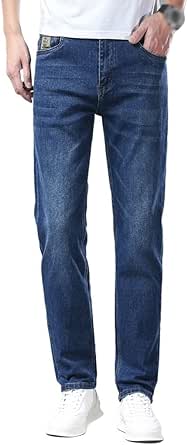 Amazon | [KJHD] ブルージーンズメンズカジュアルスリムストレッチジーンズクラシックデニムパンツズボンプラスサイズ (Color ...