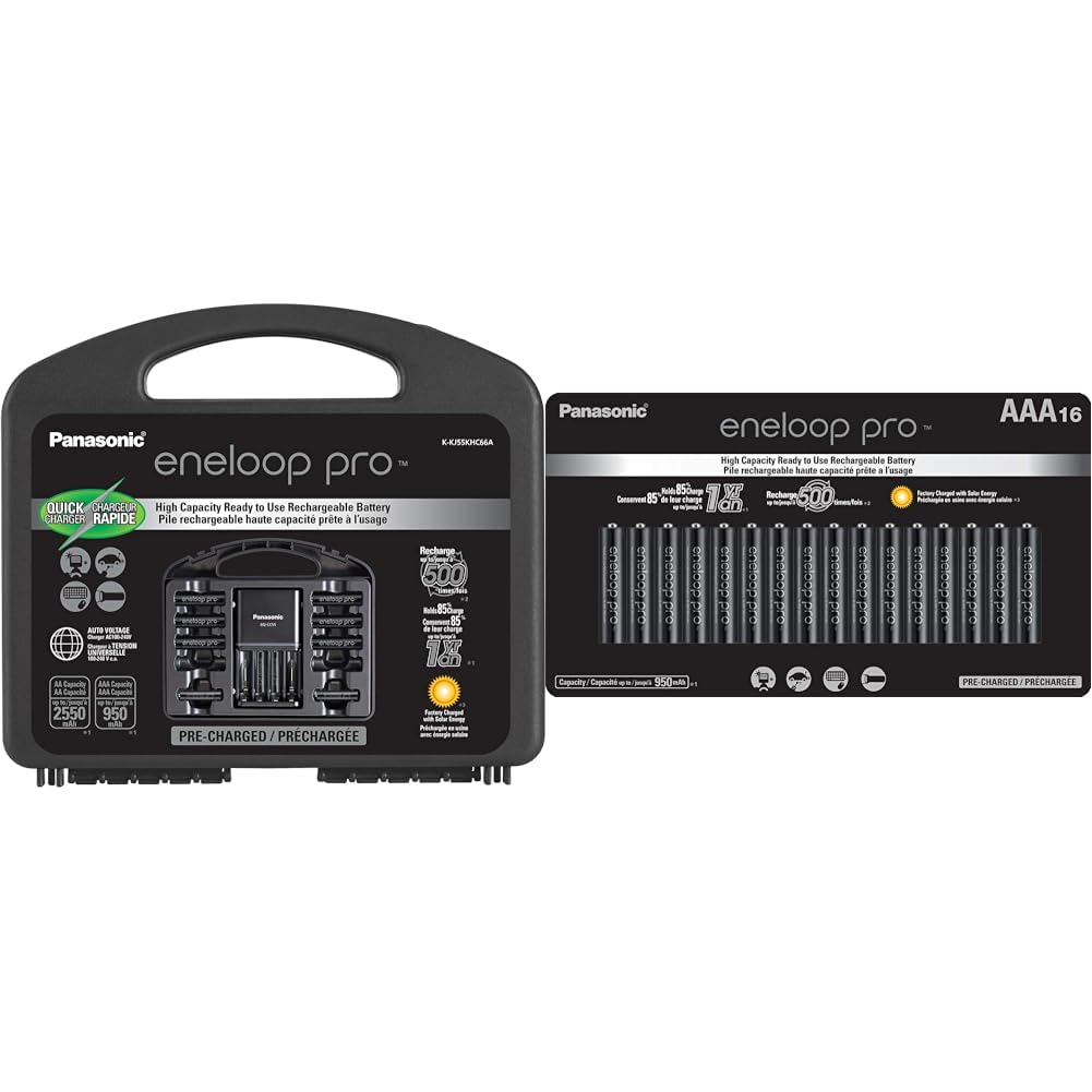 Amazon.com: Eneloop Panasonic pro Rechargeable Battery Bundle with 6AA ...
