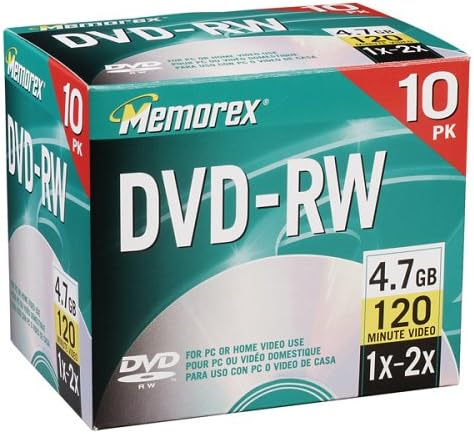 Amazon.com: Memorex 4.7GB 2X DVD-RW Media (10-Pack) : Electronics