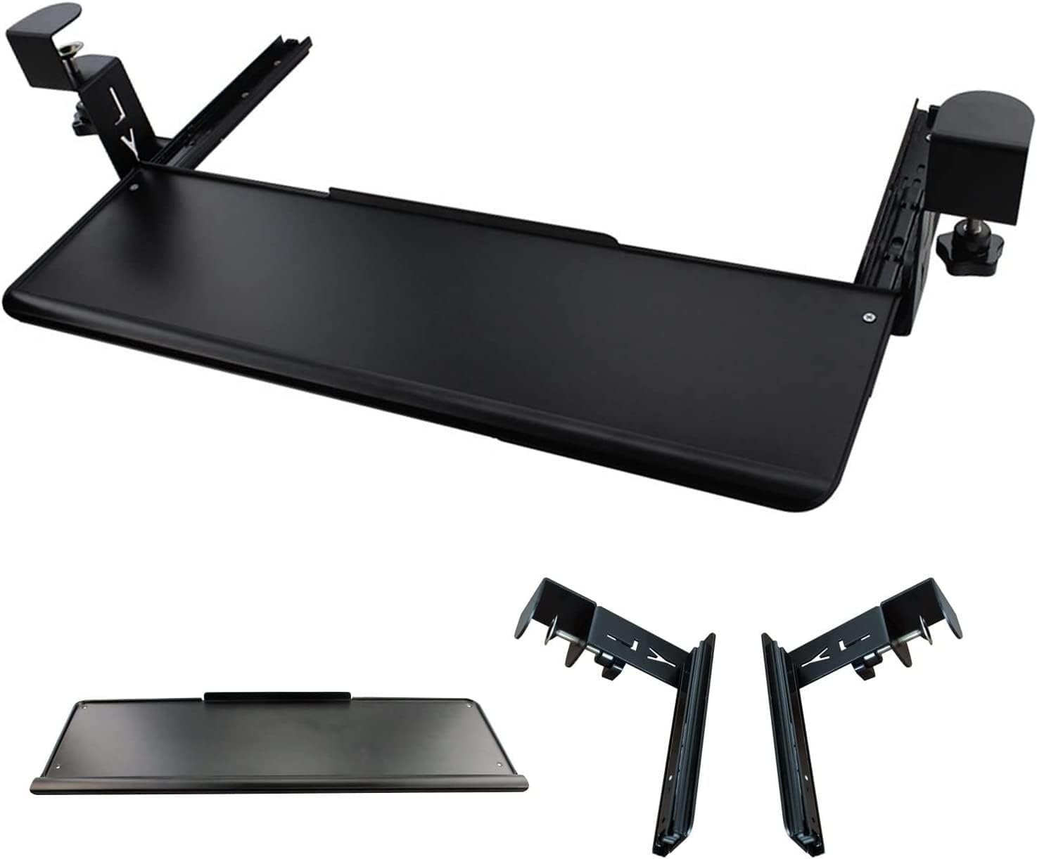 Amazon.com: Under Desk Keyboard Tray - White Black Keyboard Tray on ...