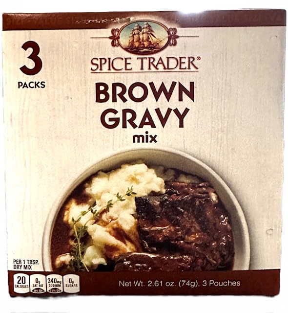 Amazon.com: Spice Trader Brown Gravy Mix NET WT 2.61 oz (74 g) 3 pouches
