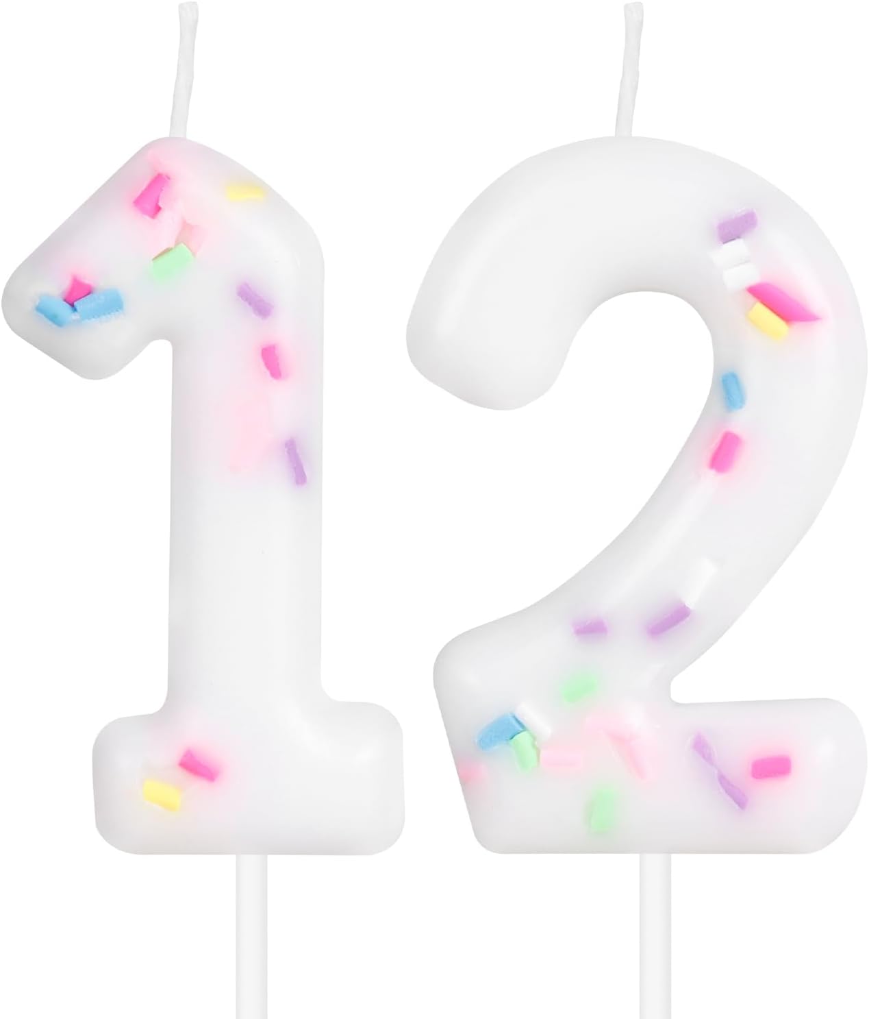 Amazon.com: Girls Colorful 12th Birthday Candle, Colorful Sprinkles ...