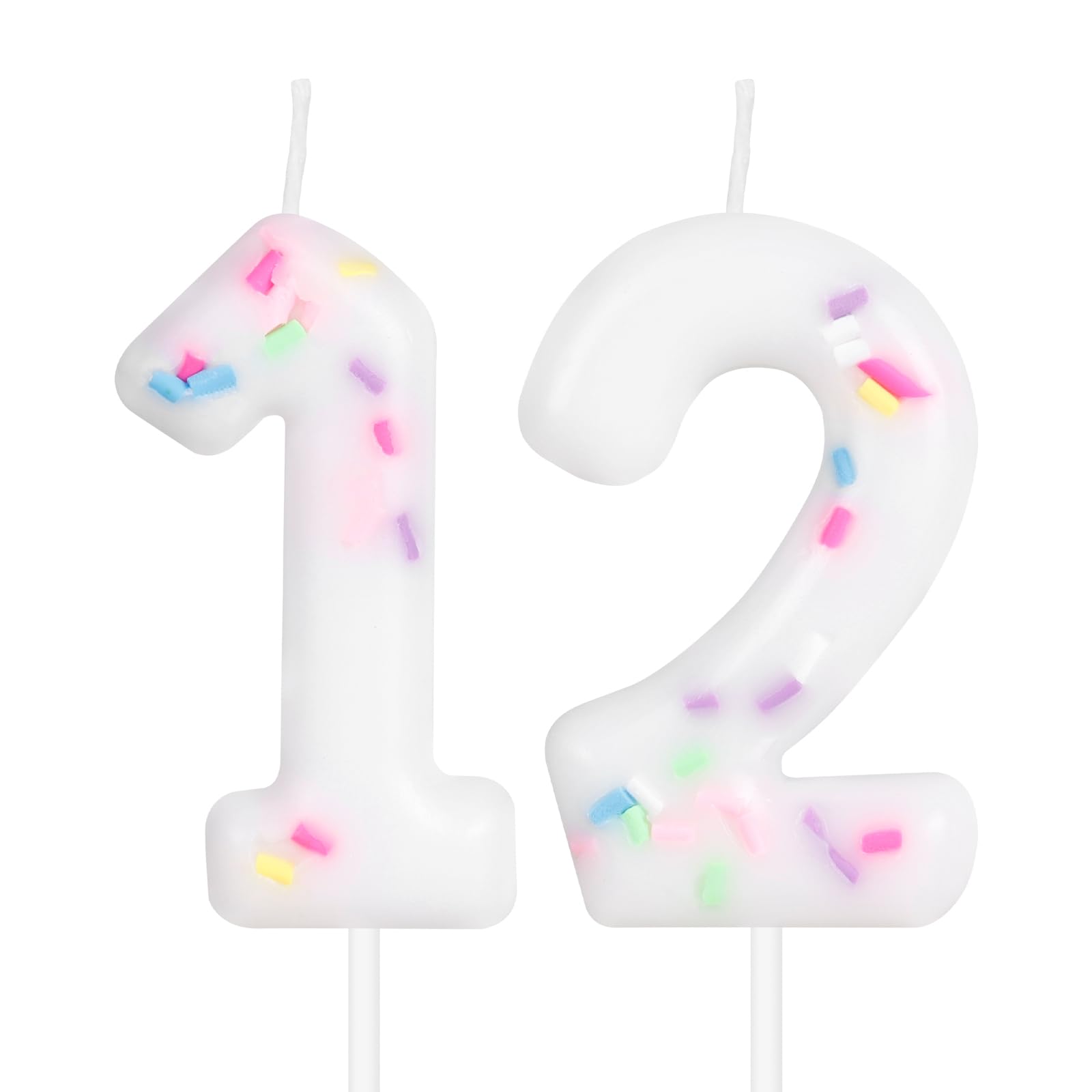 Amazon.com: Girls Colorful 12th Birthday Candle, Colorful Sprinkles ...