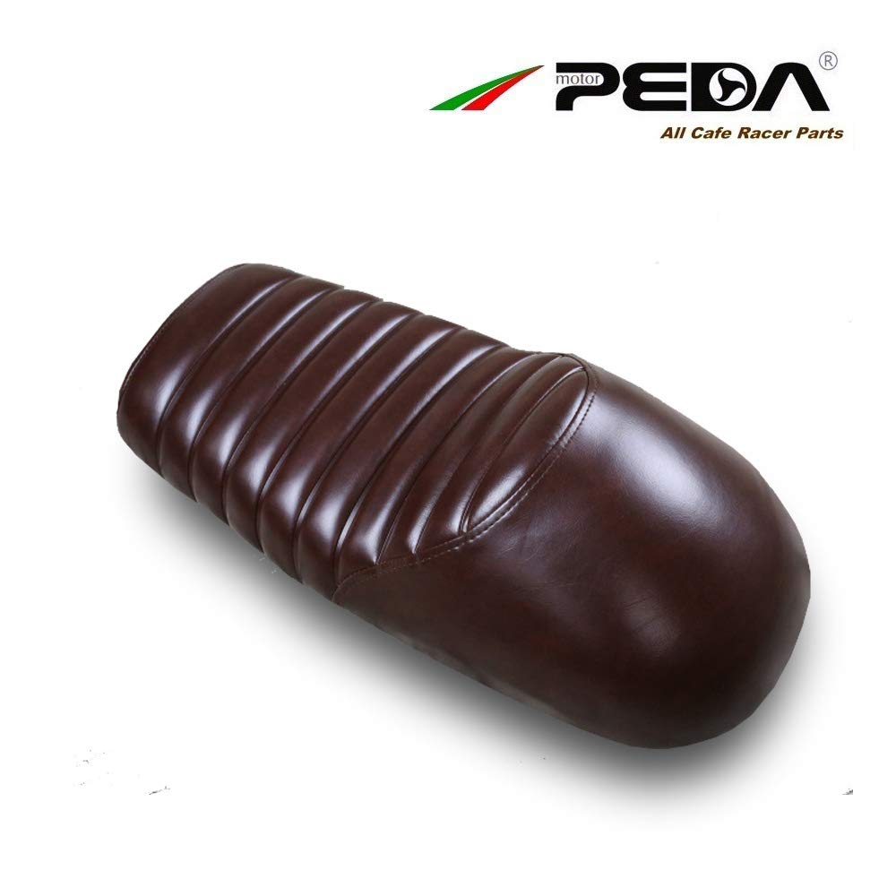 Buy D16 PEDA Flat Brat Cafe Racer Seat Brown Retro Scramble Refit ...