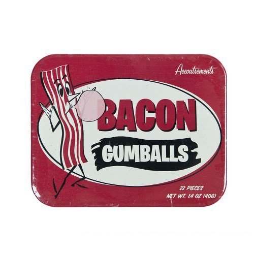 Amazon.com : Bacon Flavored Gumballs In Tin by Accoutrements : Grocery ...