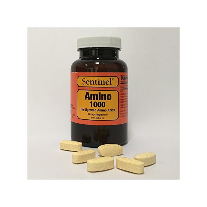 Sentinel Amino 1000 Predigested Amino Acids, Made in USA, 100 Tablets ...