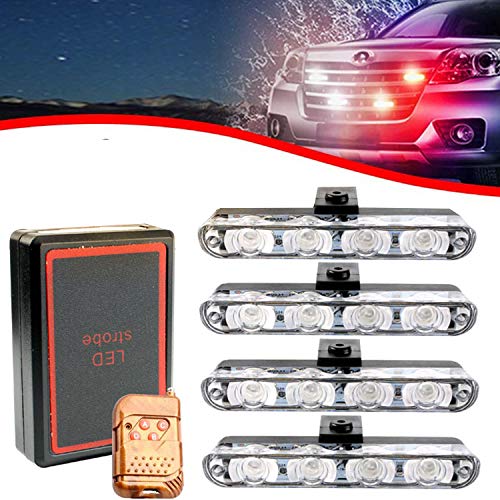 Snapklik.com : Car 16 LED Red White Police Strobe Flash Light Dash ...