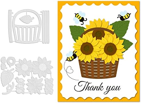 Amazon.com: GLOBLELAND Sunflower Cutting Dies for Card Making Flower ...