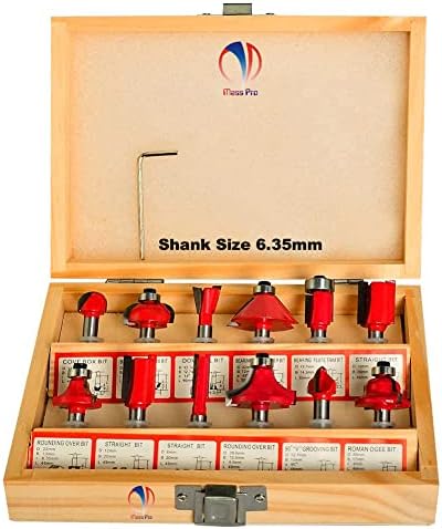 Mass Pro Professional Router Bit Tungsten Carbide Router Bit Cutter Set ...