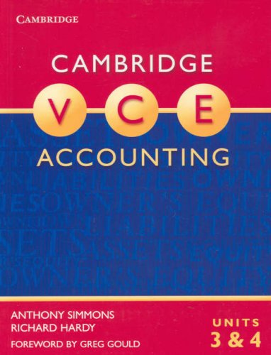 Cambridge VCE Accounting Units 3 and 4 : Simmons, Anthony, Hardy ...