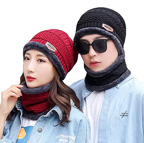 Buy Combo of 2 Piece Couple Ultra-Warm Woolen Skull Cap with Muffler ...