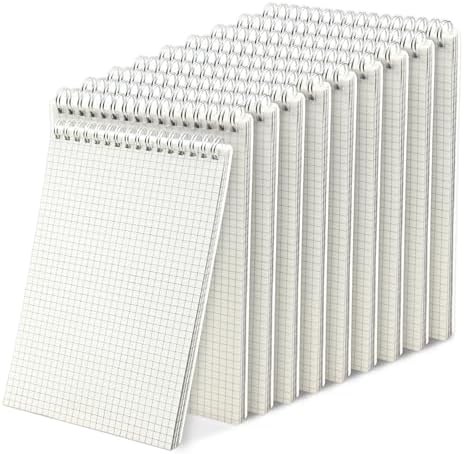 Amazon.com : miikoul 10 Pack Graph Spiral Notebook 5.5" x 8", Graph ...