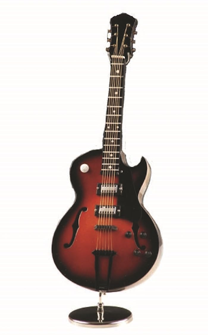 Amazon.com - Brown Electric Guitar Music Instrument Miniature Replica ...