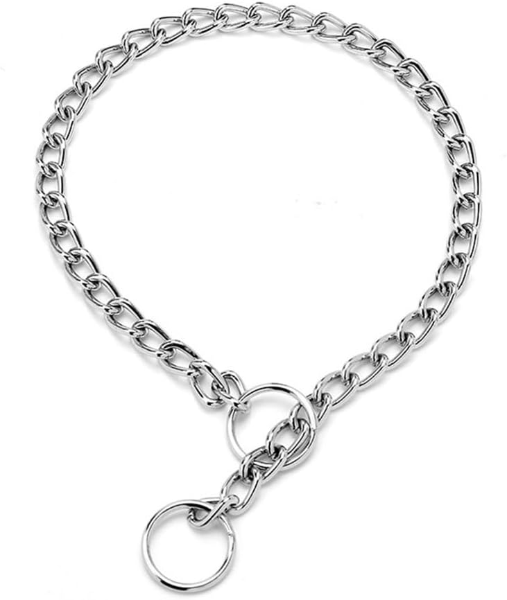 Amazon.com : Choker Collar for Dogs Silver Metal Slip Link Dog Chain ...