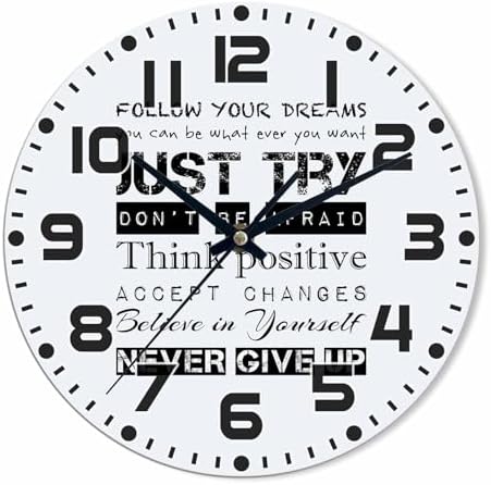 Amazon.com: ALAZA Inspirational Motivational Quote Round Wall Clock ...