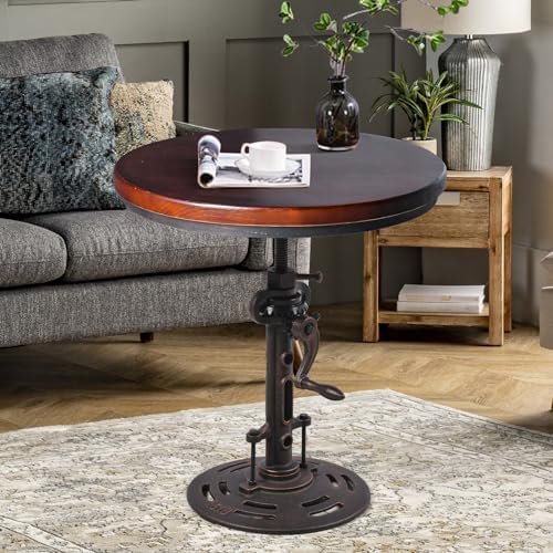 Amazon.com: GWAREZ Industrial Heavey Duty Iron Sofa Side Table Crank ...