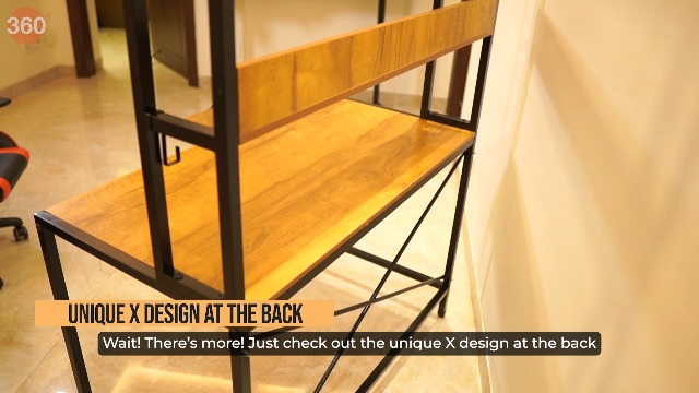 ABOUT SPACE 3 Tier Wooden Office Table with Storage - Office Desk ...