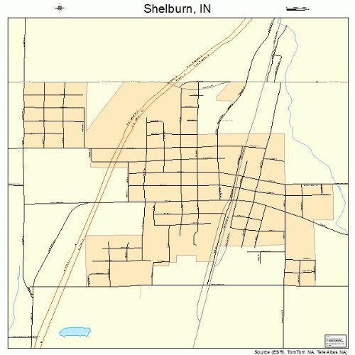 Amazon.com: Large Street & Road Map of Shelburn, Indiana IN - Printed ...