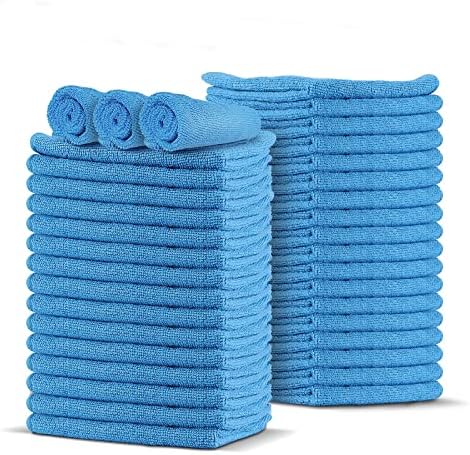 DCS Microfibre Cleaning Cloth, Blue Microfibre Cloth, Pack of 50, Large ...
