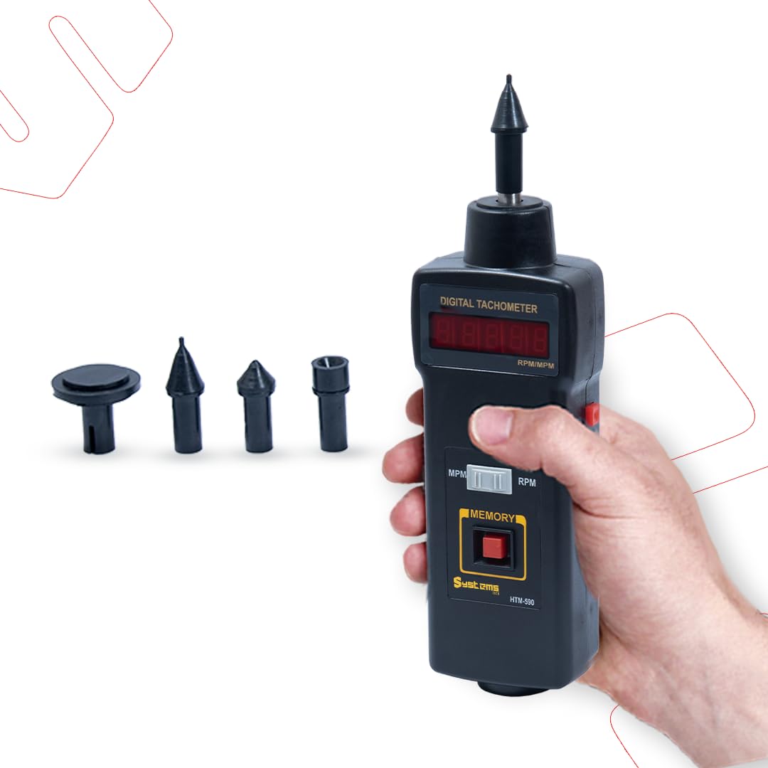 HTM-590 Contact Type Digital Tachometer - LED Red Display, Ideal for ...
