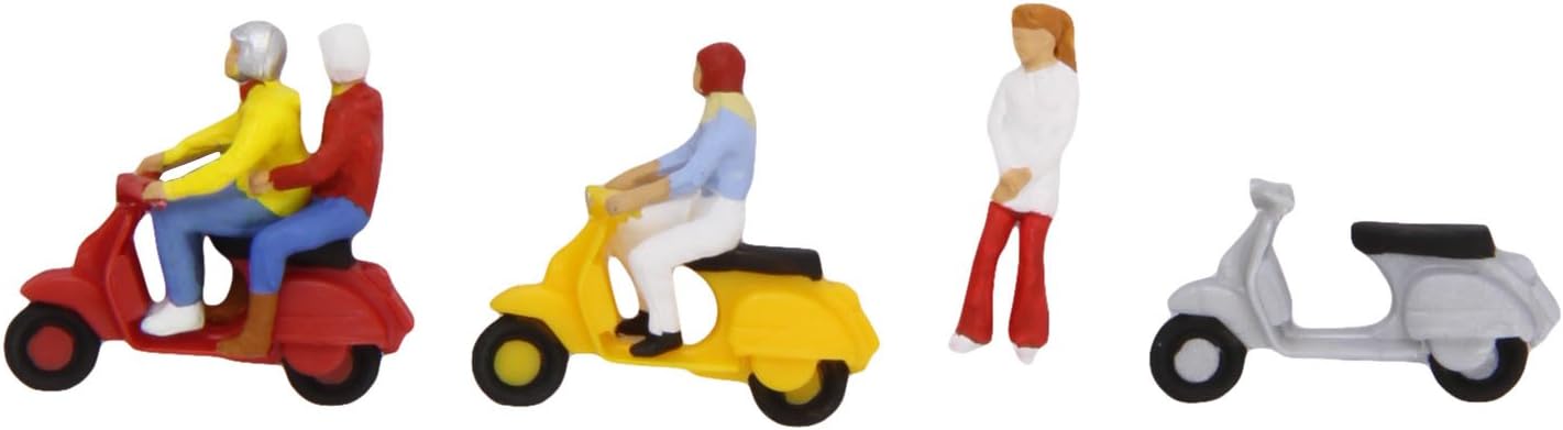 MOPED RIDERS - PREISER HO SCALE MODEL TRAIN FIGURES 10128, Figures ...