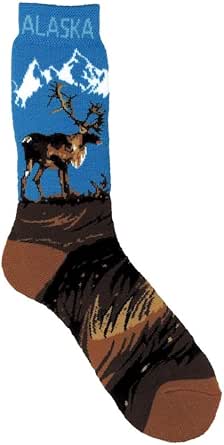 Amazon.com: Alaska Novelty Caribou Mountain Towel Socks Adult 8-11 ...