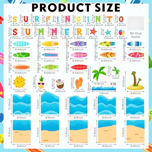 Snapklik.com : 68 Pcs Summer Bulletin Board Decorations Set Summer ...