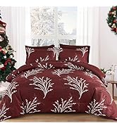 Amazon.com: Branch Comforter Set Queen Blue Floral Bed in a Bag - 7 ...